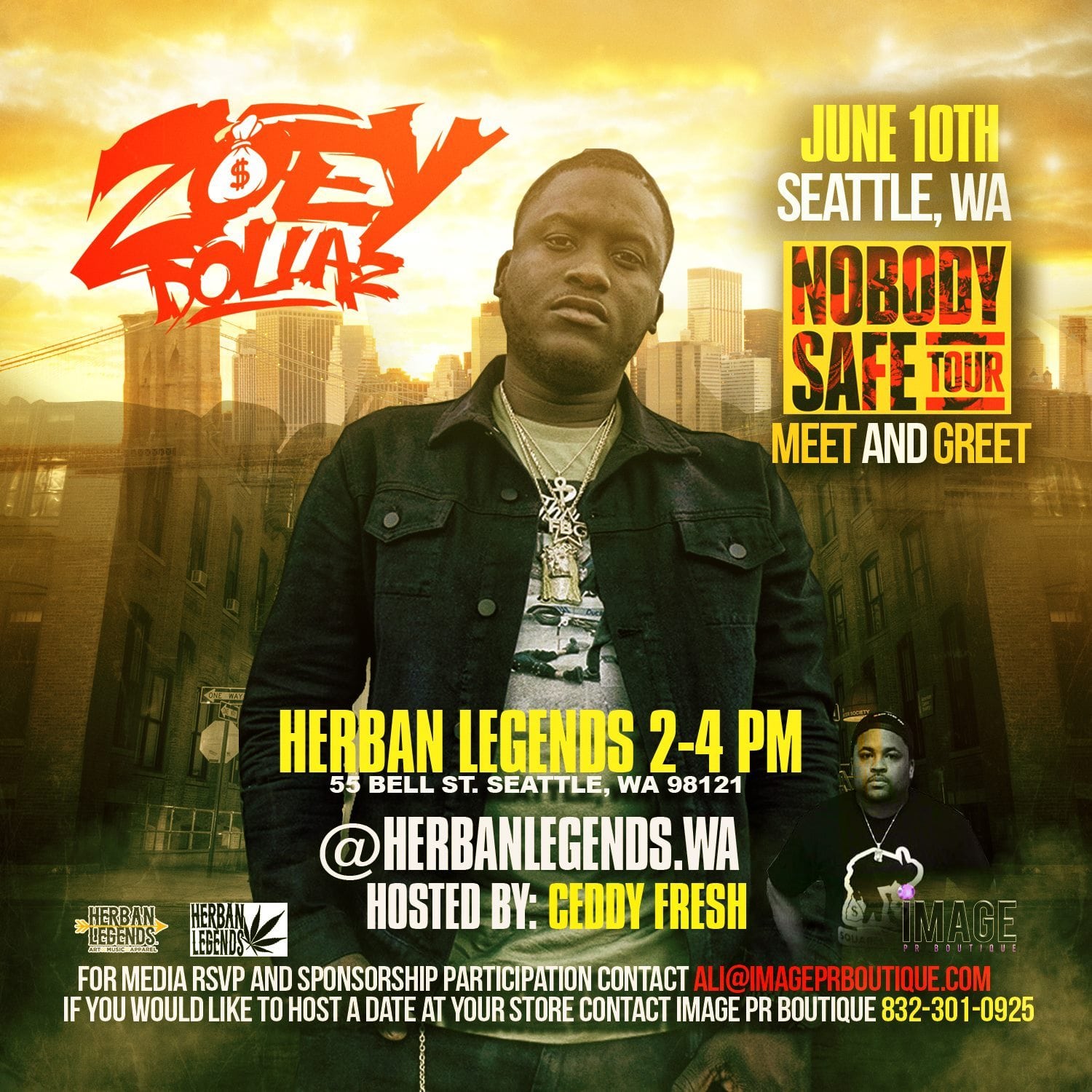 Meet and Greet Zoey Dollaz in Seattle at Herban Legends
