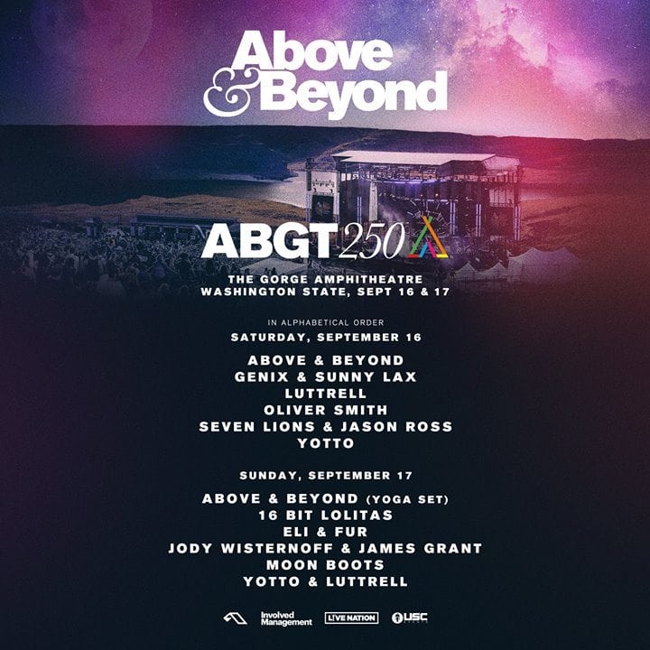Above & Beyond Announce ABGT 250 Lineup W/ Jason Ross & Seven Lions
